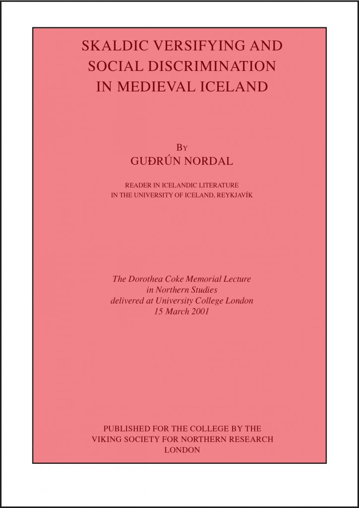 Skaldic Versifying and Social Discrimination in Medieval Iceland ...