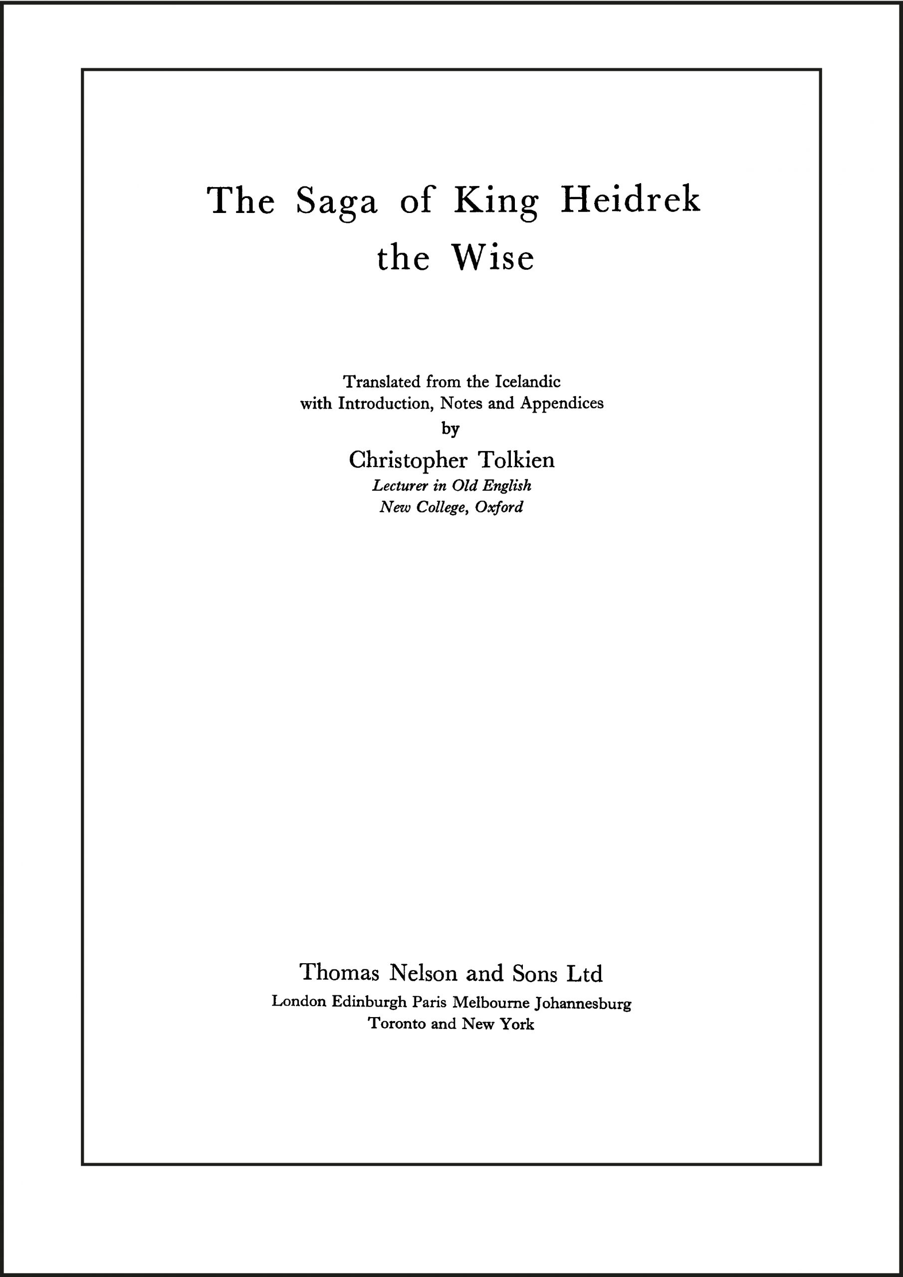 The Saga Of King Heidrek The Wise - Viking Society for Northern Research