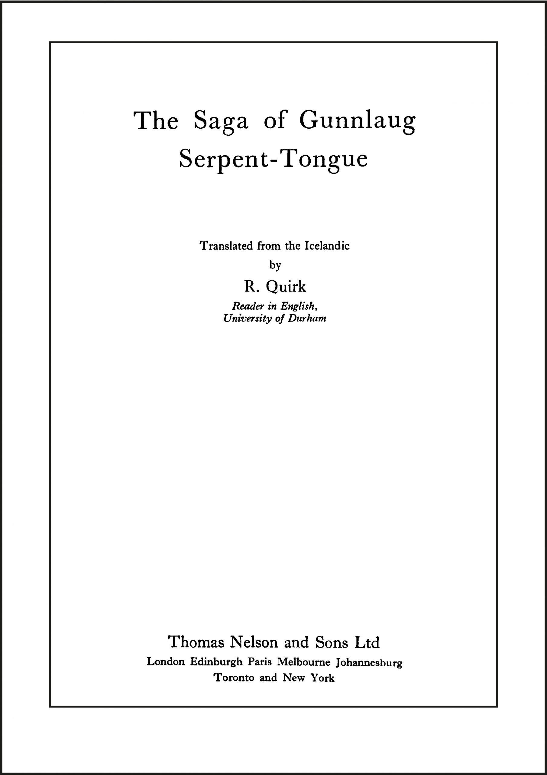 The Saga of Gunnlaug Serpent-Tongue - Viking Society for Northern Research