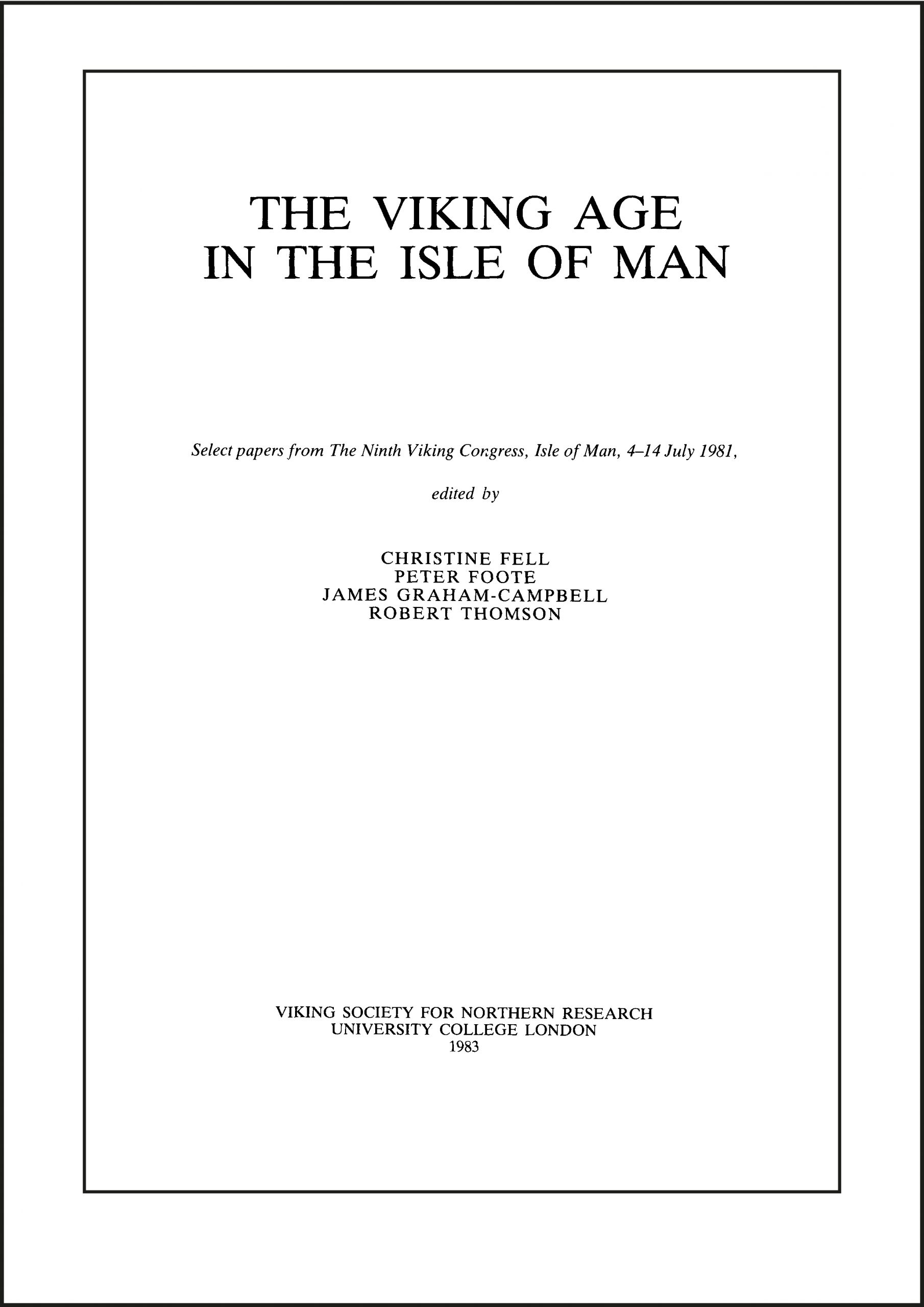 The Viking Age in the Isle of Man - Viking Society for Northern Research